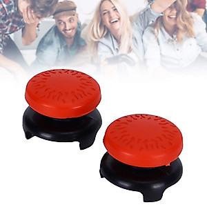 Lazmin112 2Pcs Thumbstick Soft Silicone Cover Grip Stick Joystick Controller Gamepad Key Cap,Wireless Controllers Silicone Analog Thumb Grip Stick Cover,for PS5(red)