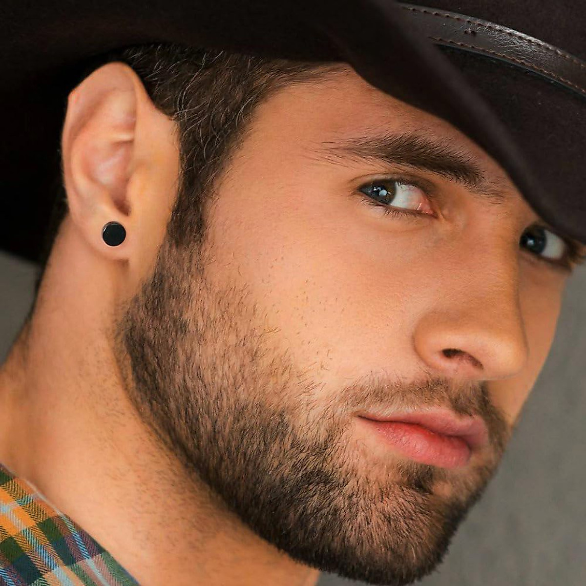 7 Pairs Black Earrings Surgical Steel Studs Hypoallergenic 316L Stainless Steel Stud for Men Women Contain 3,4,5,6,7,8,10 mm