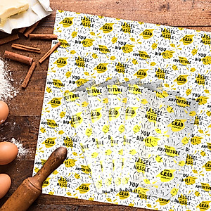 KKBES 100 PCS Graduation Wax Paper Sheets, Graduation Candy Wrappers, Graduation Party Supplies for Gift Wrapping Candy Fast Food Baking, 2 Sizes