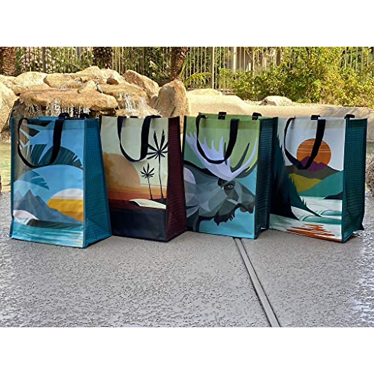 Foremost Reusable Bag Standard Size Artist Series 4 Pack, Multicolor, (74014)