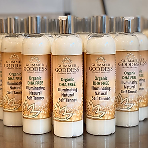 Glimmer Goddess Organic Self Tanner - DHA-Free Tanning Lotion, 8 oz