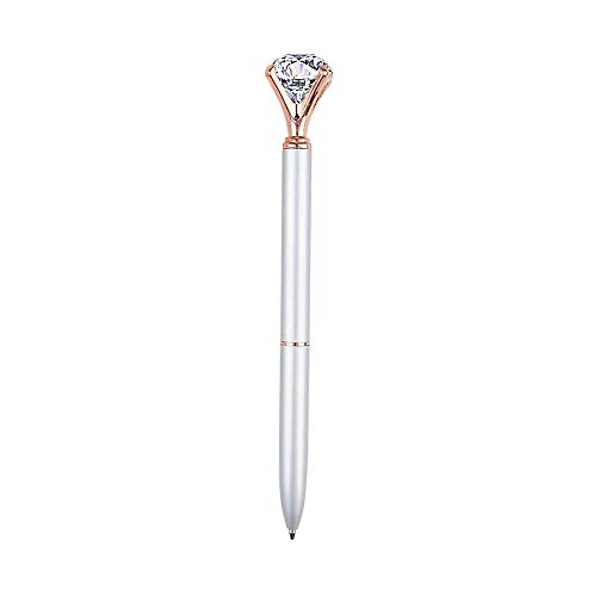 3 Pcs Rose Gold Pen with Big Diamond/Crystal ，Metal Ballpoint Pen，Rose Gold/Silver Office Supplies，Black Ink (3pcs)
