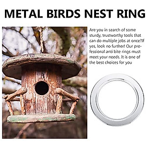 HANABASS 4pcs Bird Wood Box Predator Hole Bird Breeding Cage Ring Guard Metal Anti Bite Bird Nest Box Ring Silver