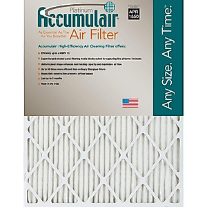 13.25x13.25x1 (Actual Size) Accumulair Platinum 1-Inch Filter (MERV 11) (4 Pack)