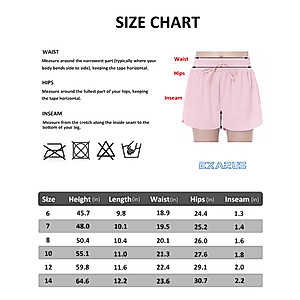 EXARUS 3 Pack Girls Butterfly Shorts Flowy Athletic Dance Cheer Running 2 in 1 Preppy Tennis Flutter Gym Kids Activewear Black White Pink 12Y