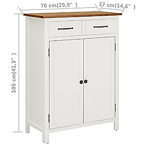 vidaXL Solid Wood Oak Shoe Cabinet Hall Clothing Shelf Storage Organizer Unit Cupboard Sideboard Living Room Shoe Rack Organization