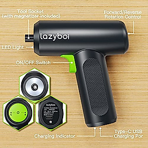 OUTLET Electric Screwdriver Set Rechargeable, 3.6V Cordless Power Screwdriver Kit with LED Lights, 20 Pcs, USB Cable, Case, Gadgets Tools for Men DIY, Unique Gifts for Men Women