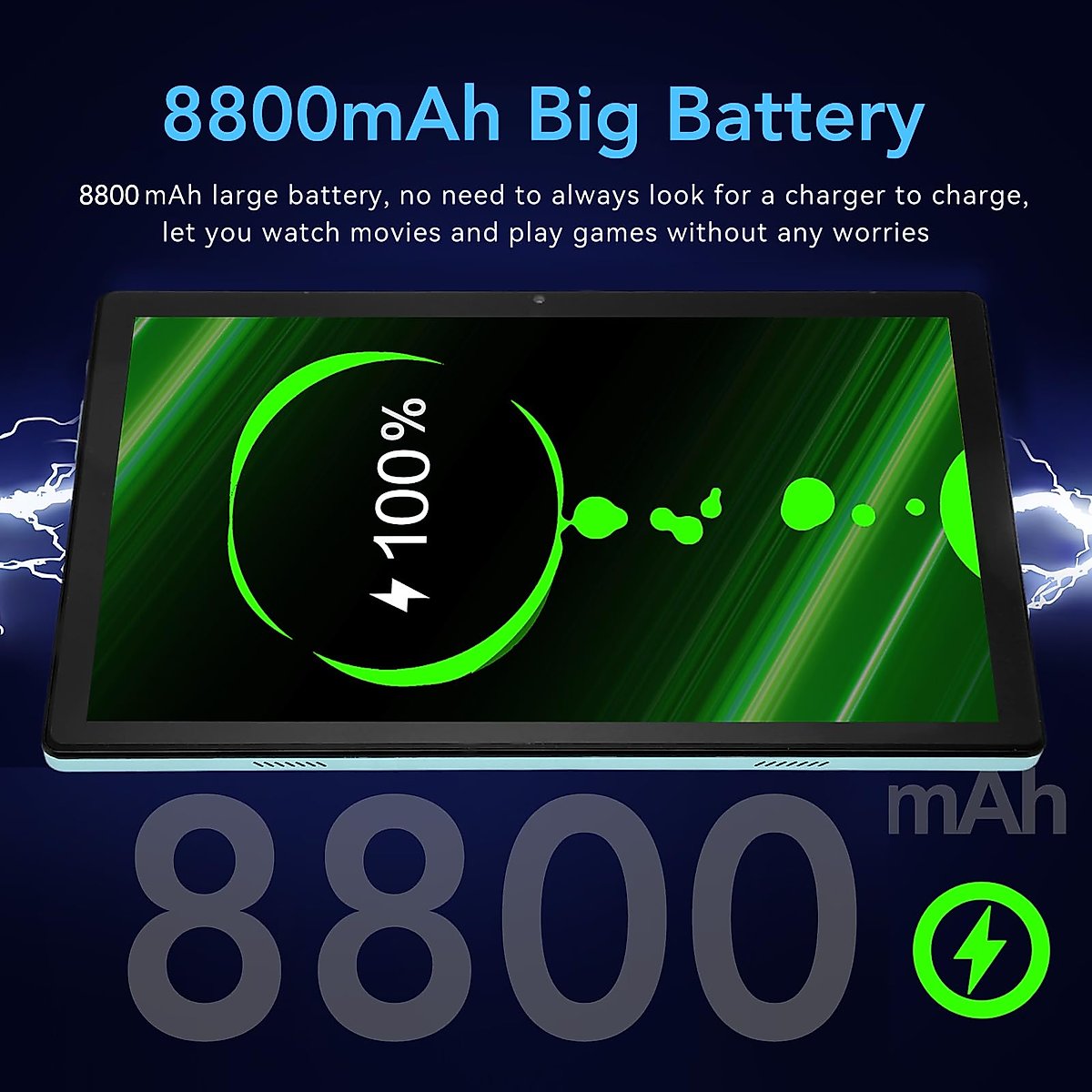 2 in 1 Tablet 10.1 Inch for with Keyboard 5G WiFi 12GB 256GB 1920x1200 Front 12MP Rear 24MP 8 Core CPU 100‑240V (US Plug)