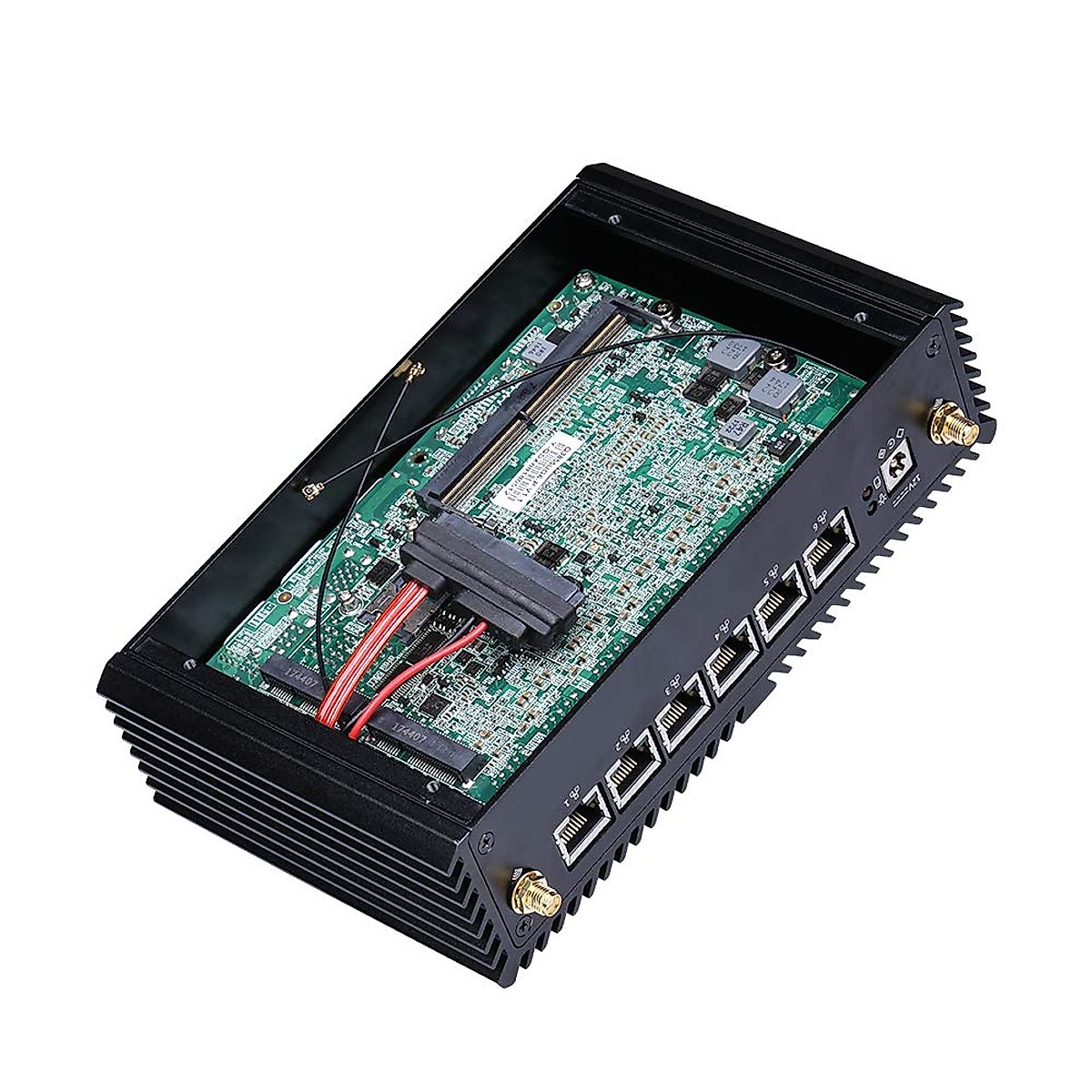 Qotom Qotom-Q555G6-S05 Computer with Core i5 7200U Processor and 6 Gigabit NICs AES-NI Fanless Mini PC (4G DDR4 RAM + 32G MSATA SSD)
