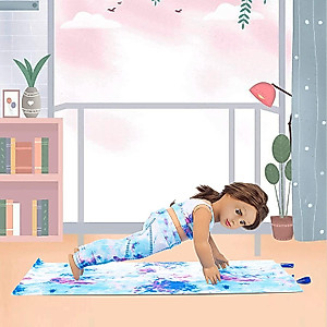 Ecore Fun 3 Items 18 Inch Doll Clothes Yoga Pilates Sports Clothes Gymnastics Yoga Exercise Outfit Sets includes Vest Suit, Yoga Mat and Towel