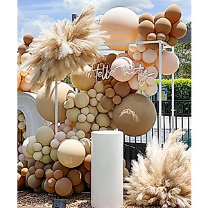 18Inch Boho Brown Neutral Nude Tan Teddy Bear Balloons Balloon Garland Kit, Jungle Safari Boho Teddy Bear Birthday Baby Shower Wedding Theme Party Decorations Supplies for Boy Girl