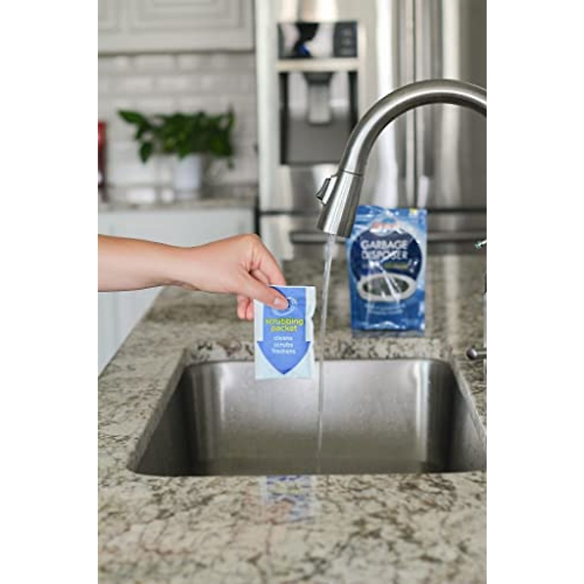 Glisten Garbage Disposer Cleaner, Odor Eliminator with Foaming Action, Removes Build-up and Deep Cleans, Lemon Scent, 4 Uses