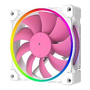 ID-COOLING ZF-12025-PINK Case Fan 120mm 5V 3 PIN ARGB Cooling Fan MB Sync, 4 PIN PWM Speed Control Fans for Radiator/CPU Cooler/Computer Case