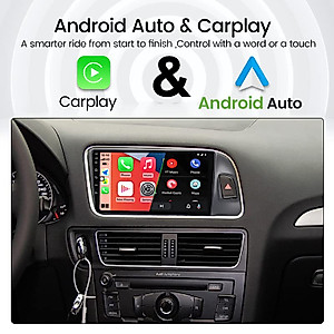 Car Radio Stereo for Audi Q5 2010-2018, Biorunn Android 11 9 inch Octa Core Car GPS Wireless Carplay Android Auto Head Unit Navigation IPS Touchscreen Support BT FM AM RDS, 4GB RAM 64GB ROM
