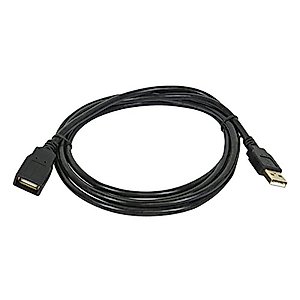 Monoprice 15-Feet USB 2.0 A Male to A Female Extension 28/24AWG Cable (Gold Plated) (105435),Black