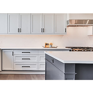 Amerdeco 10 Pack Matte Black 5 Inch(128mm) Hole Centers Kitchen Cabinet Pulls Cabinet Hardware Kitchen Handles for Cabinets Cupboard Handles Drawer Pulls