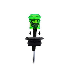 Meerkatt (Pack of 10) 3/4 Inch Mini Round Green LED Flush Mount Indicator Light Side Marker Clearance Lamp w/Grommets Universal Fit Truck Trailer Boat Pickup 12V DC