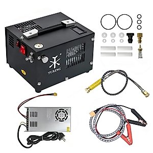 Pcp Air Compressor 4500Psi 30Mpa Powered by Car 12V DC or Home 110V AC 500W/Converter Paintball/Scuba Tank Compressor Pump