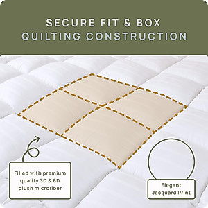 Plush Extra Thick Short Queen Mattress Topper for RV Camper(60x75 Inches), Cooling & Soft Pillow Top Mattress Topper with Cotton Cover, Overfilled Mattress Pad Cover for Firm Mattress