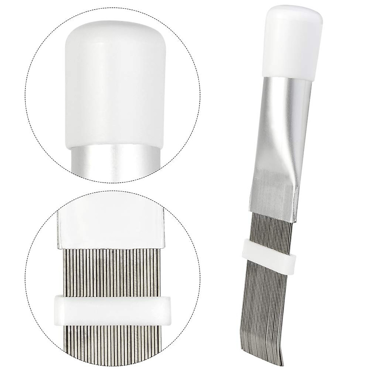 yeabwps 2 Pieces Air Conditioner Condenser Fin Cleaning Brush, Stainless Steel Air Conditioner Condenser Fin Comb Fin Evaporator Radiator Repair Tool