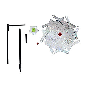 Happyyami 2 Sets Reflective Pinwheels Birds Deterrent Bird Repellent Devices with Bird Repellent Pinwheels Effective Reflection Silver Spinner for Yard Patio Garden Farm (Silver)