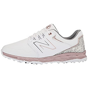 New Balance Women's Fresh Foam Link SL v2 Golf Shoe, White/Rose Gold, 8.5