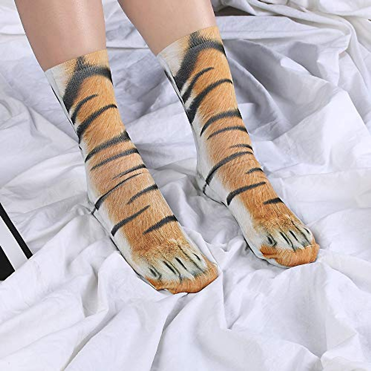 8 Pairs Animal Paw Socks Funny Weird Christmas Gifts Stocking Stuffers Novelty Crazy Crew Socks for Women Men Boys Girls Kids (35cm, Dinosaur Cat Tiger Leopard Eagle Dog Orange Cat Camel)