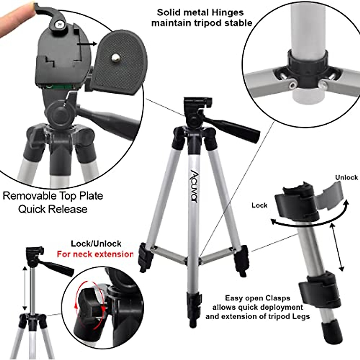 Acuvar 4K 48MP Digital Camera Kit for Photography, Vlogging for YouTube w/Flip Screen, WiFi, Wide Angle Lens, Filters, 2X 64GB Micro SD Cards, 50" Tripod, Case, Card Reader, Microphone, LED & More
