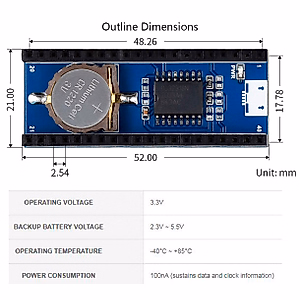 Waveshare Precision RTC Module for Raspberry Pi Pico, Onboard High Precision RTC Chip DS3231, Uses I2C Bus for Communication Real-Time Clock Record