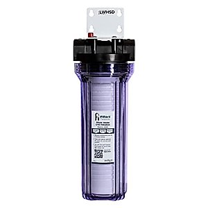 iFilters Whole House Sediment Filter System for Dirt, Sand, Silt, Rust and Scale - Clear Housing - 3/4" Ports - Pressure Relief Button