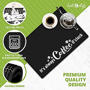 Premium Coffee Bar Mat (18"x12") - Absorbent Coffee Mat & Non-Slip Silicone - Perfect for Coffee Makers, Espresso Machines & Countertops - Stylish, Heavy-Duty & Easy-Clean Accessory for Cafes & Bars