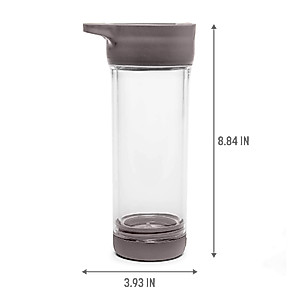 Press and Go Iced Tea Tumbler For Loose Leaf or Bagged Teas, Double Wall Travel Tea Mug with Stainless Steel Infuser, Leakproof, Dishwasher Safe