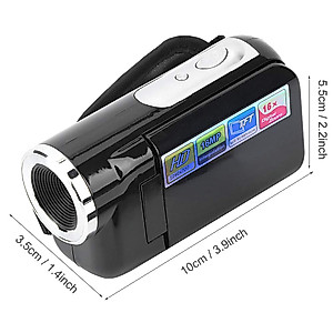 Vipxyc Video Camera Camcorder, 2inch TFT LCD Sceen Vlogging Camera Recorder HD Digital 16X Zoom Camcorder Toy with Micro USB for Kids Gift(Black)