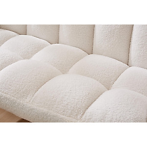 Holaki Loveseat Sofa, 52'' Small Couch Love Seat Couches with Quilted Back 2-Seater Settee for Small Spaces,Bedroom,Living Room(Beige)