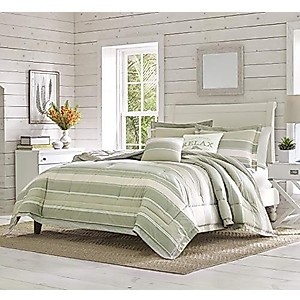 Tommy Bahama - Queen Comforter Set, Reversible Cotton Bedding with Matching Shams & Bonus Throw Pillows, All Season Home Decor (Serenity Green, Queen)