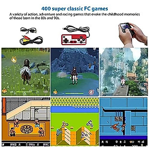 Handheld Game Console Retro Mini Game Player with 400 Classical Games Handheld Games Support TV Connection & Two Players for Kids Adults by GRABOTE