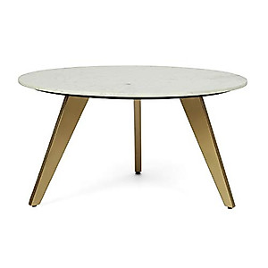 Christopher Knight Home Cardan Coffee Table, White + Gold