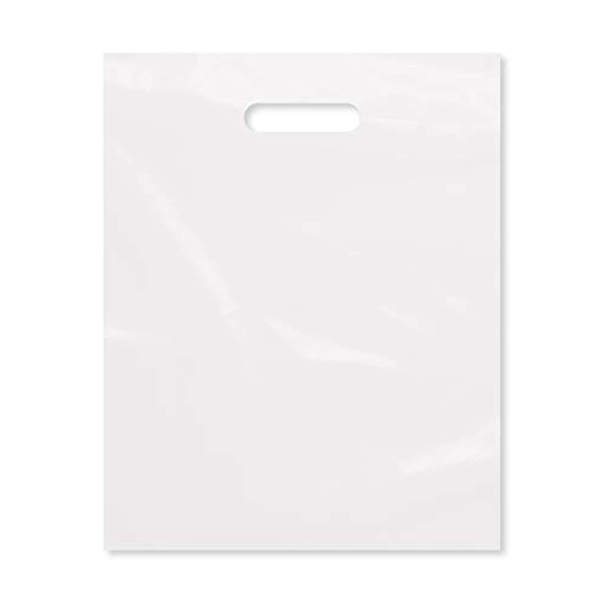 Clear Plastic Bag With Handles 12"x15" Clear Frosted Die Cut Plastic Bags With Handles 100 Pack for Merchandise, Retail, Gifts, Trade Show and More (12"x15")