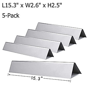 GasSaf 15.3 inch Flavorizer Bars and 17.5 inch Grill Grates Replacement for Weber 7636 7638, Spirit 300 Series E310 E320 E330 S310 S320 S330 Gas Grills with Front Control Knob (2013-2017)