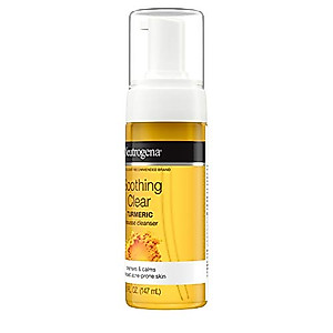 Neutrogena Soothing Clear Calming Mousse Facial Cleanser with Soothing & Calming Turmeric, Gentle Face Wash for Acne-Prone Skin, Paraben-Free, Oil-Free, Not Tested on Animals, 5 fl. oz