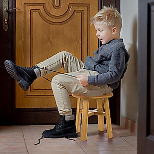 Yesland Wood Stool, Bamboo Small Low Stool Mini Plant Stool 8.5 X 9.25 Inch Wooden Round Short Step Stool to Sit on for Shoe Changing, Bed, Natural Color