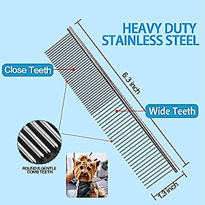 Maxshop Dog Grooming Scissors with Safety Round Tips, Heavy Duty Titanium Pet Grooming Trimmer Kit, Professional Thinning Shears, Curved Scissors with Comb for Dogs and Cats (Set of 3)