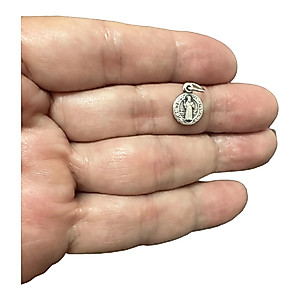 Catholica Shop Lot of 12 Mini Antque Silver Tone St Benedict Protection Medals - Mini