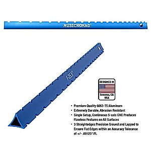 MusicNomad Tri-Beam 3 'n 1 Dual Notched Precision Straightedge for Acoustic and Electric Guitars Including Fender, Gibson, PRS (MN821)