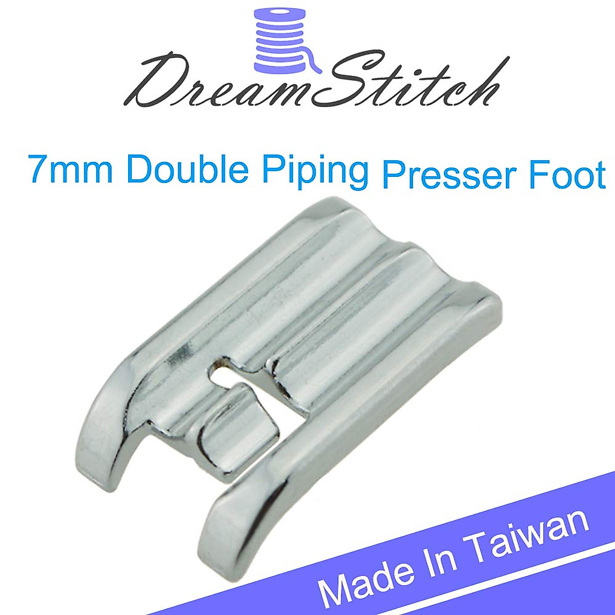 DREAMSTITCH SA192 F067 7mm Double Piping Presser Foot for All Low Shank and High Shank (Use Master Shank) Singer,Brother,Babylock,Janome,White,Juki,Janome,New Home,Simplicity,Elna Sewing Machine