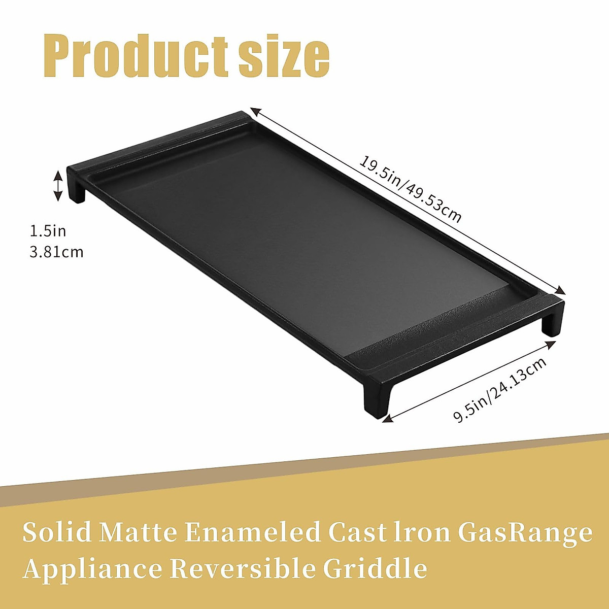 zcafmfzf Upgraded WB31X24738 Griddle for GE Stove Griddle Replacement, More Durable GE Griddle for Gas Cooktop, Safe Uncoated GE Griddle for Stove Top, Non-Stick GE Stove Top Griddle for Gas Stove