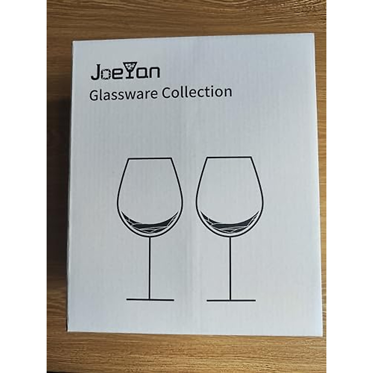 Joeyan Handmade Blue Crackle Wine Glasses,Large Crystal Burgundy Wine Glass Cup with Stem,Red White Wine Goblet Tumbler,Aesthetics Glassware Collection,Set of 2,21 oz