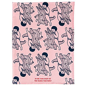 Blue Q Dish Towel, Do One Thing Everyday That Scares Your Family, 100% cotton, screen-printed in rich vibrant colors, 28" x 21"