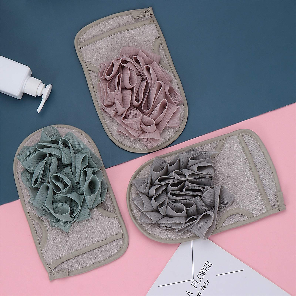 TBMAKE Bath-Sponges 1pc Double Sided Body Cleaning Brush Gloves Home Portable Scrub Bath Sponge Wisp for Shower Scrubber Shower Massage Towel Ball (Size : C)