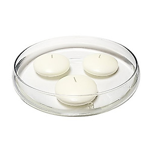 Mega Candles - Unscented 3" Floating Disc Candles - Ivory, Set of 12
